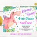 Editable Pink Three-rex Invitation, Three-rex Girl Invitation, Three ...