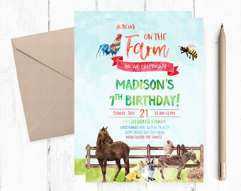 Red Tractor Invitations Red Tractor Invitation for girl Red | Etsy