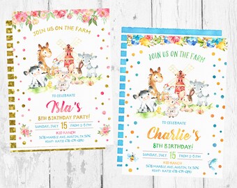 Red Tractor Invitations Red Tractor Invitation for girl Red | Etsy