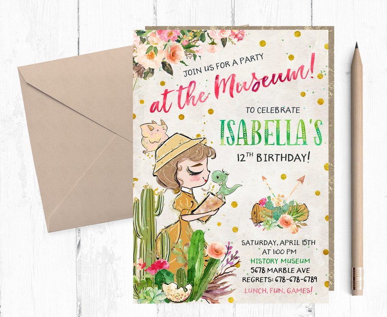 Natural History Museum Invitation Museum Invitations Girl | Etsy