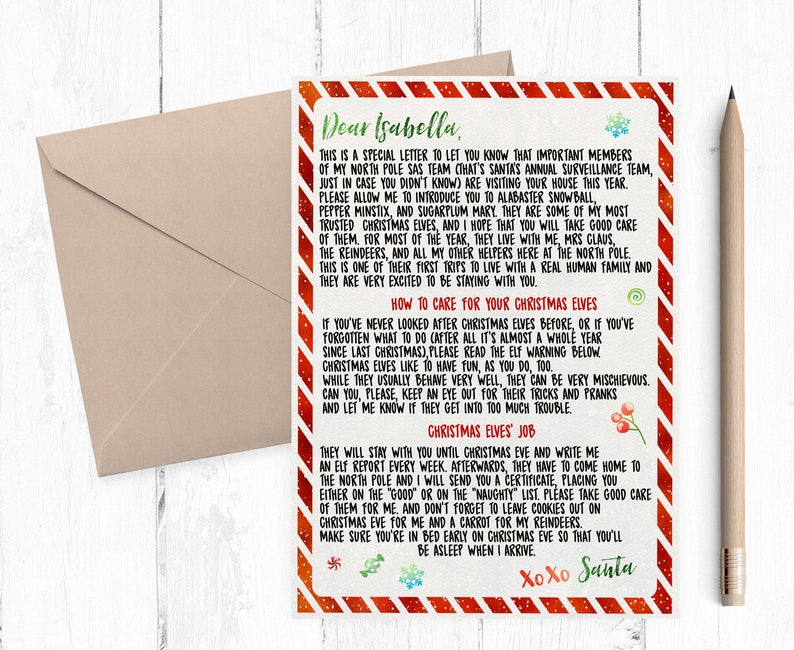 Editable Santa Letter Package Santa's Letter from Santa | Etsy