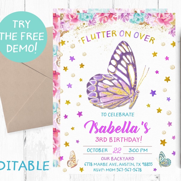 Butterfly Invitation - Etsy