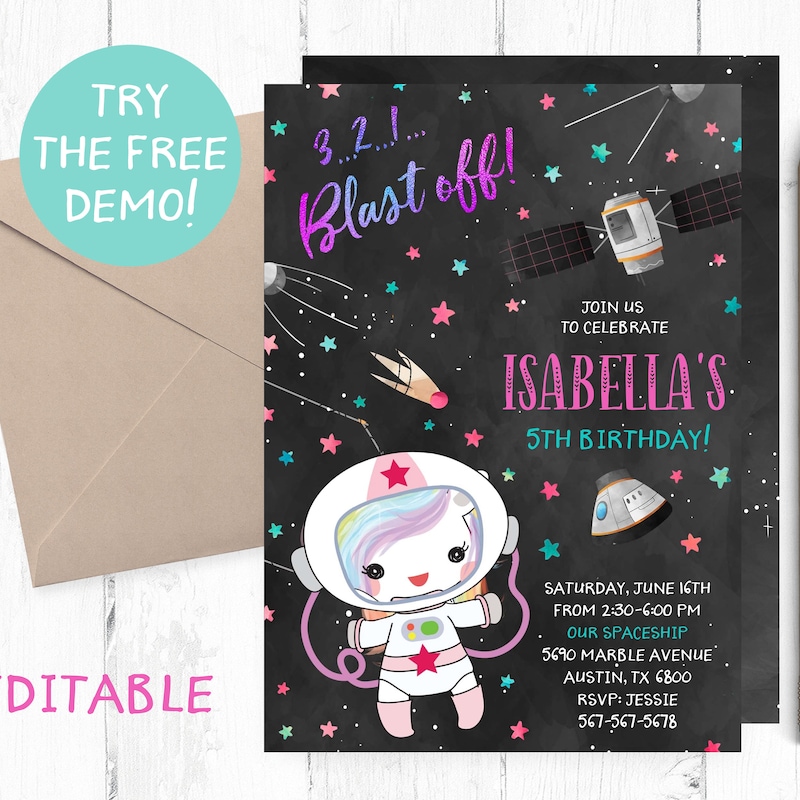Space Invites - Etsy