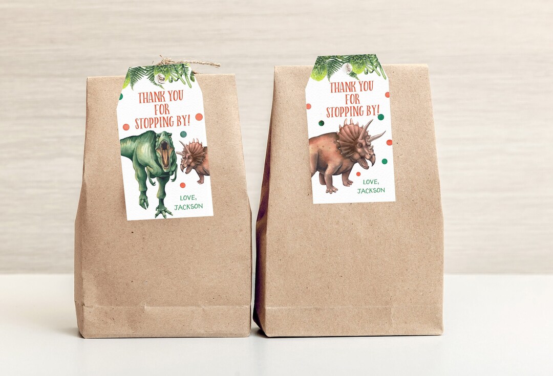 Dinosaur Party Favors, Dinosaur Gift Tag, Dinosaur Tags, Dinosaur Party ...