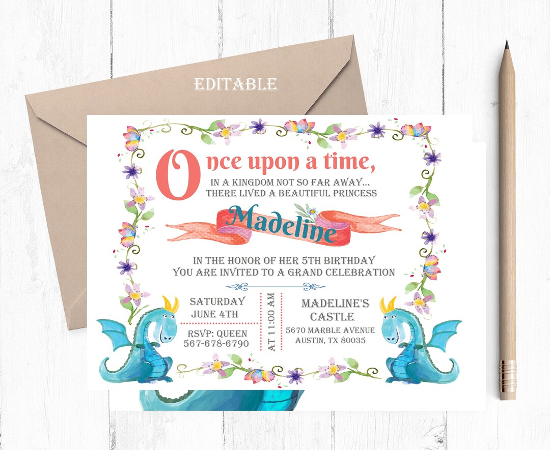 Fairy Tale Birthday Invitation, Fairy Tale Invitations, Princess ...