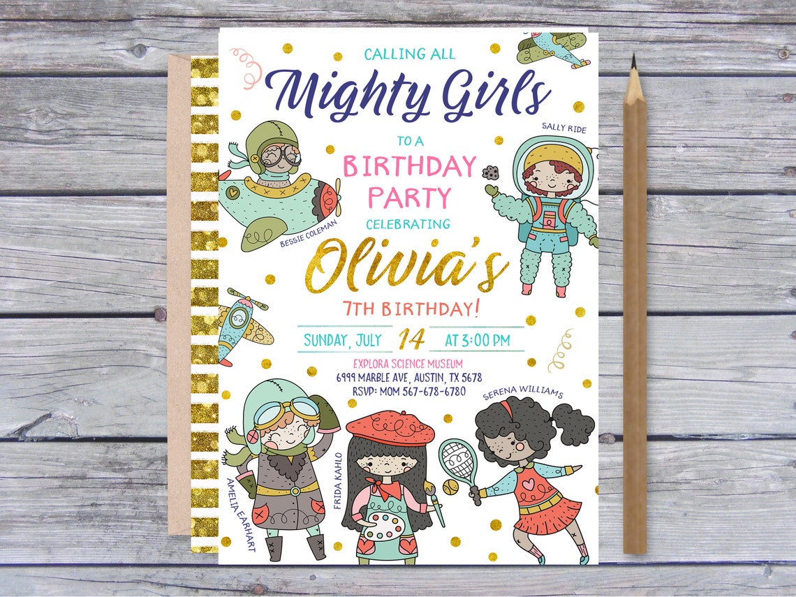 Rebel Girl Invitation Mighty Girls Birthday Party | Etsy