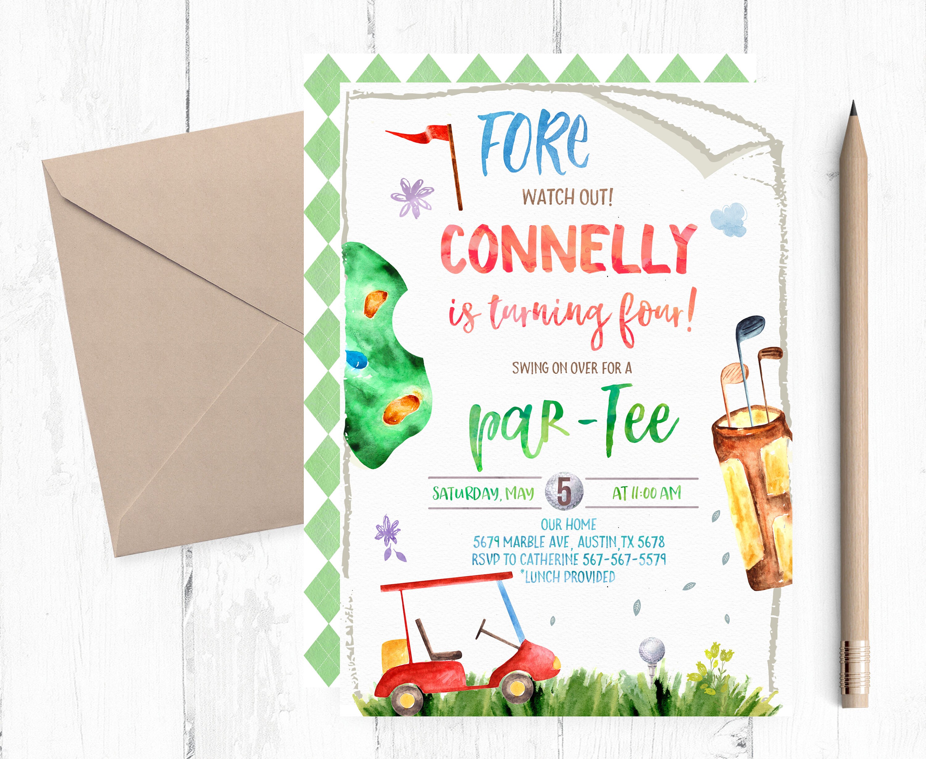 Golf Invitation Mini Golf Invitations Golf Birthday | Etsy