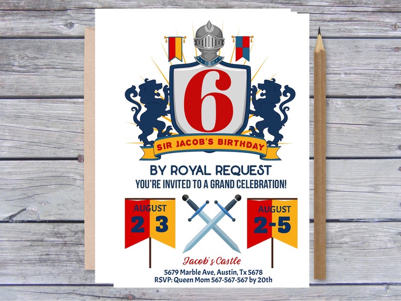 Editable Knight Invitation Knight Birthday Party Invites - Etsy