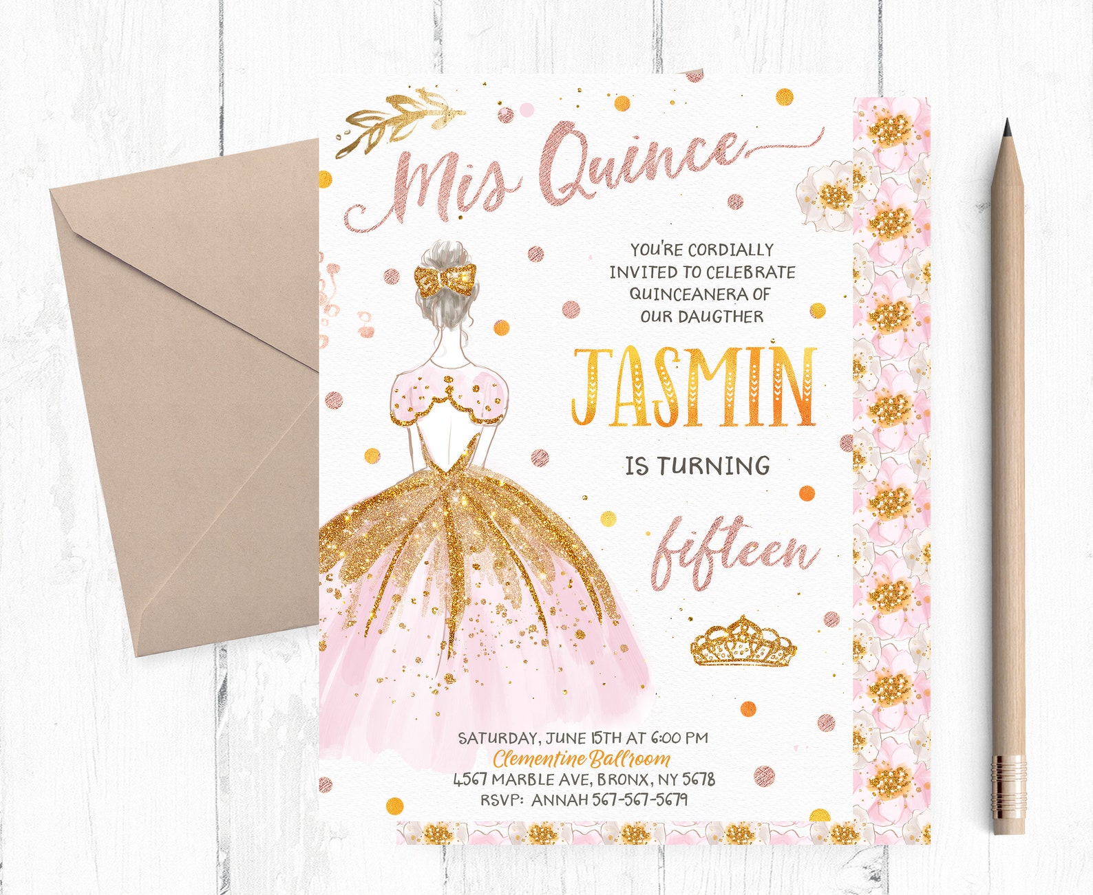 Quinceanera Invitation. Quinceanera Birthday Invitation | Etsy