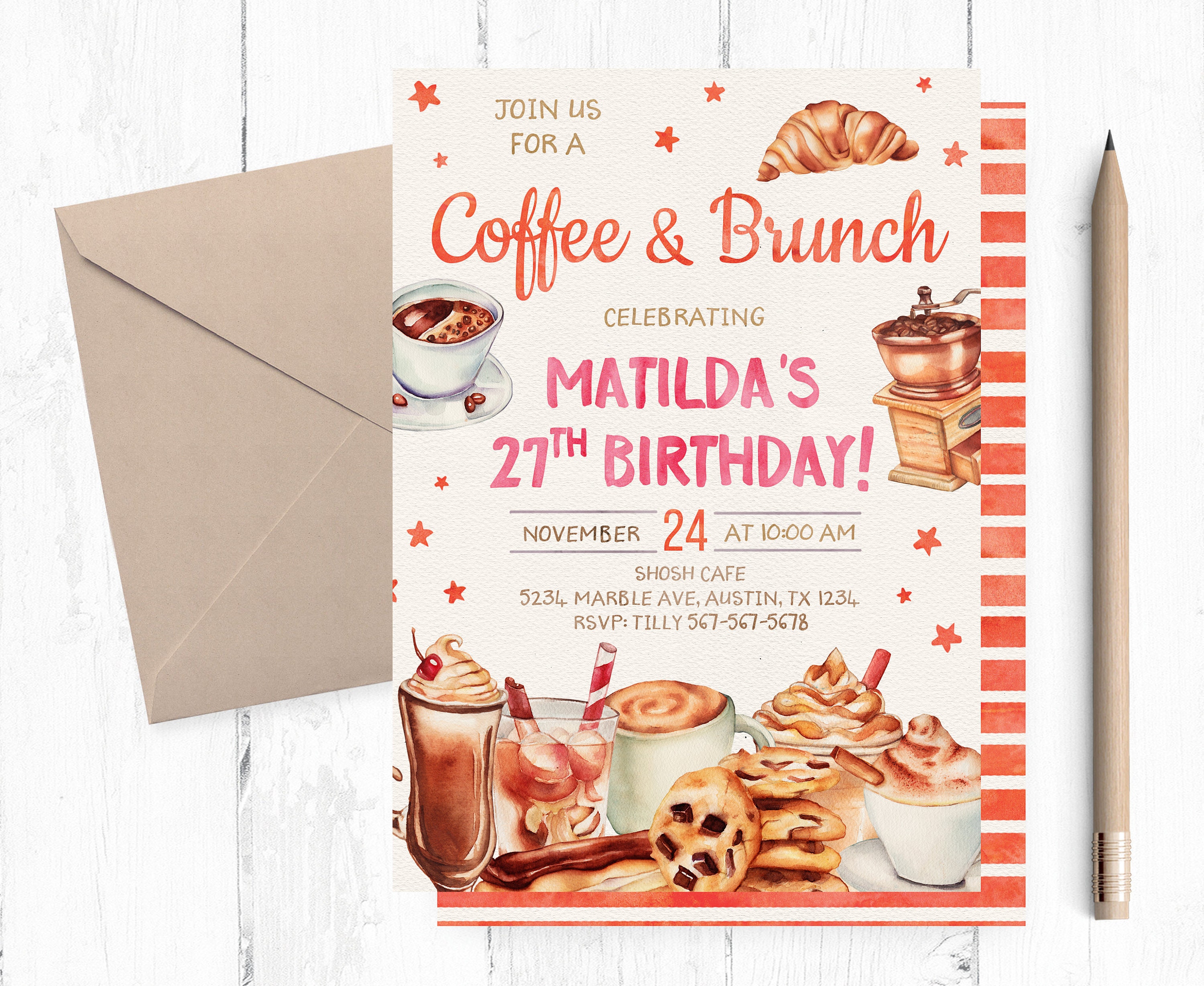 Coffee and Brunch Invitations Coffee Brunch Invitation | Etsy