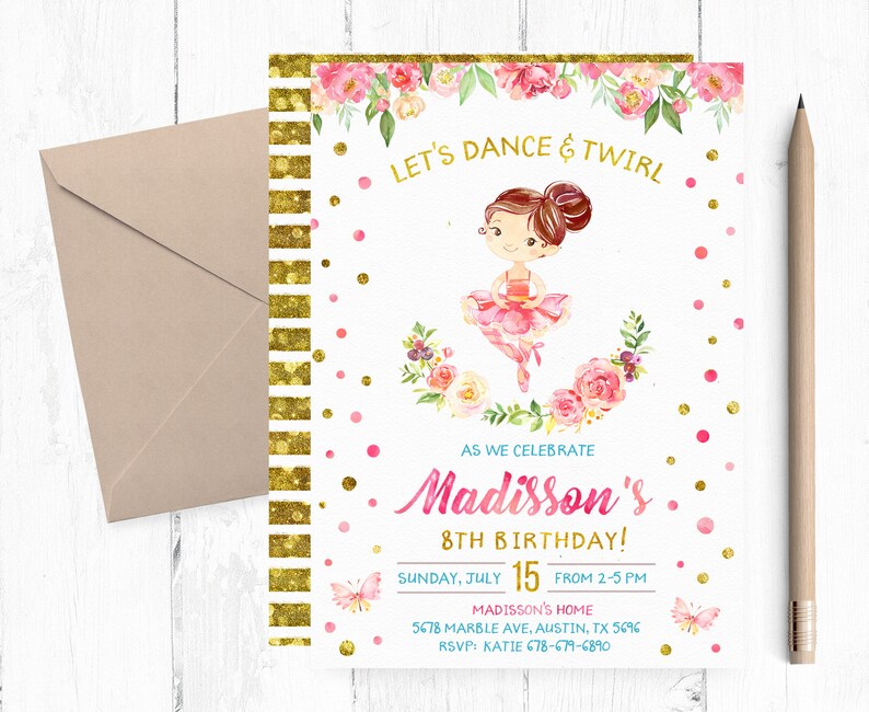 Ballet Invitation Ballet Invites Ballet Birthday | Etsy