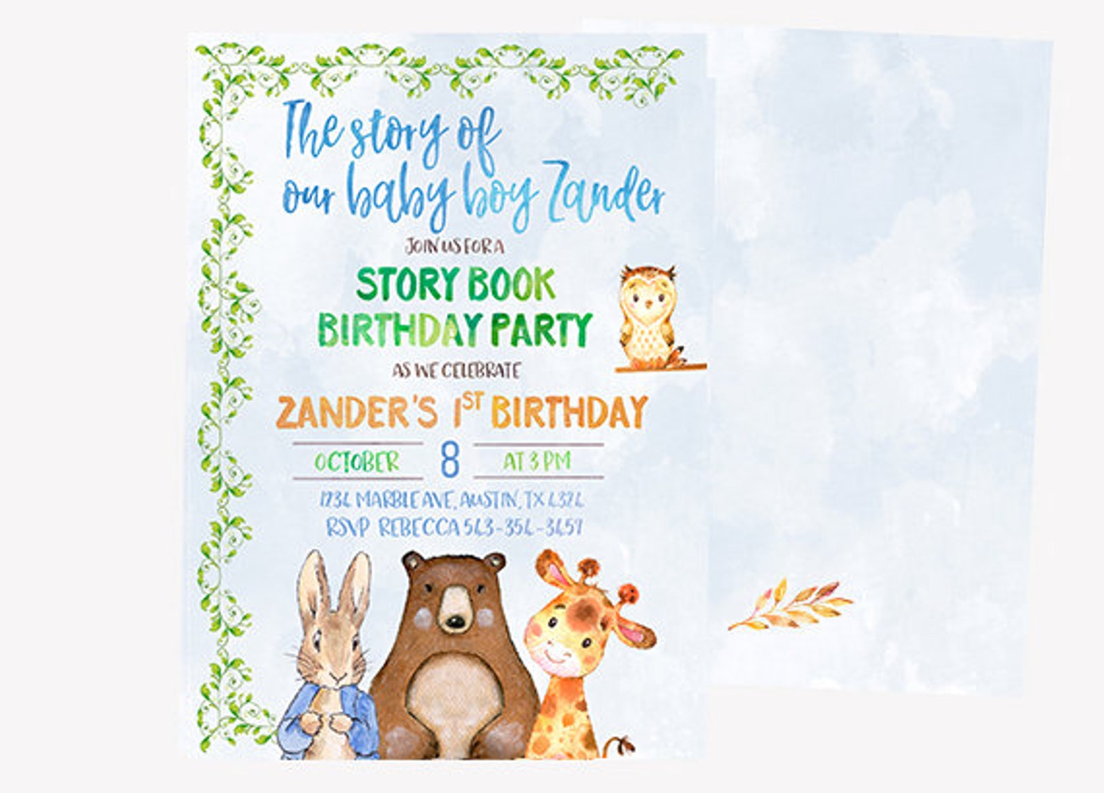 Storybook Invitation Storybook Birthday Invitations Boy | Etsy