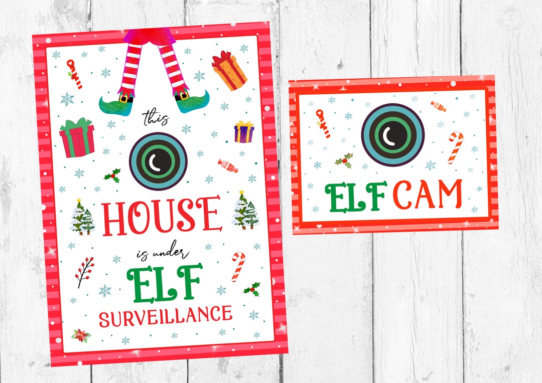 Elf Spy Cam Printable, Elf Surveillance Cam Instant Download, Elf ...