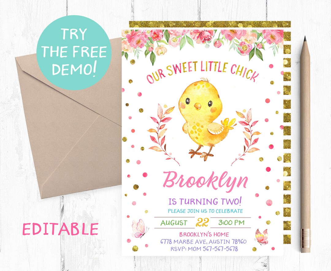 Little Chick Invitations, Chick Invitation, Chick Birthday Party ...