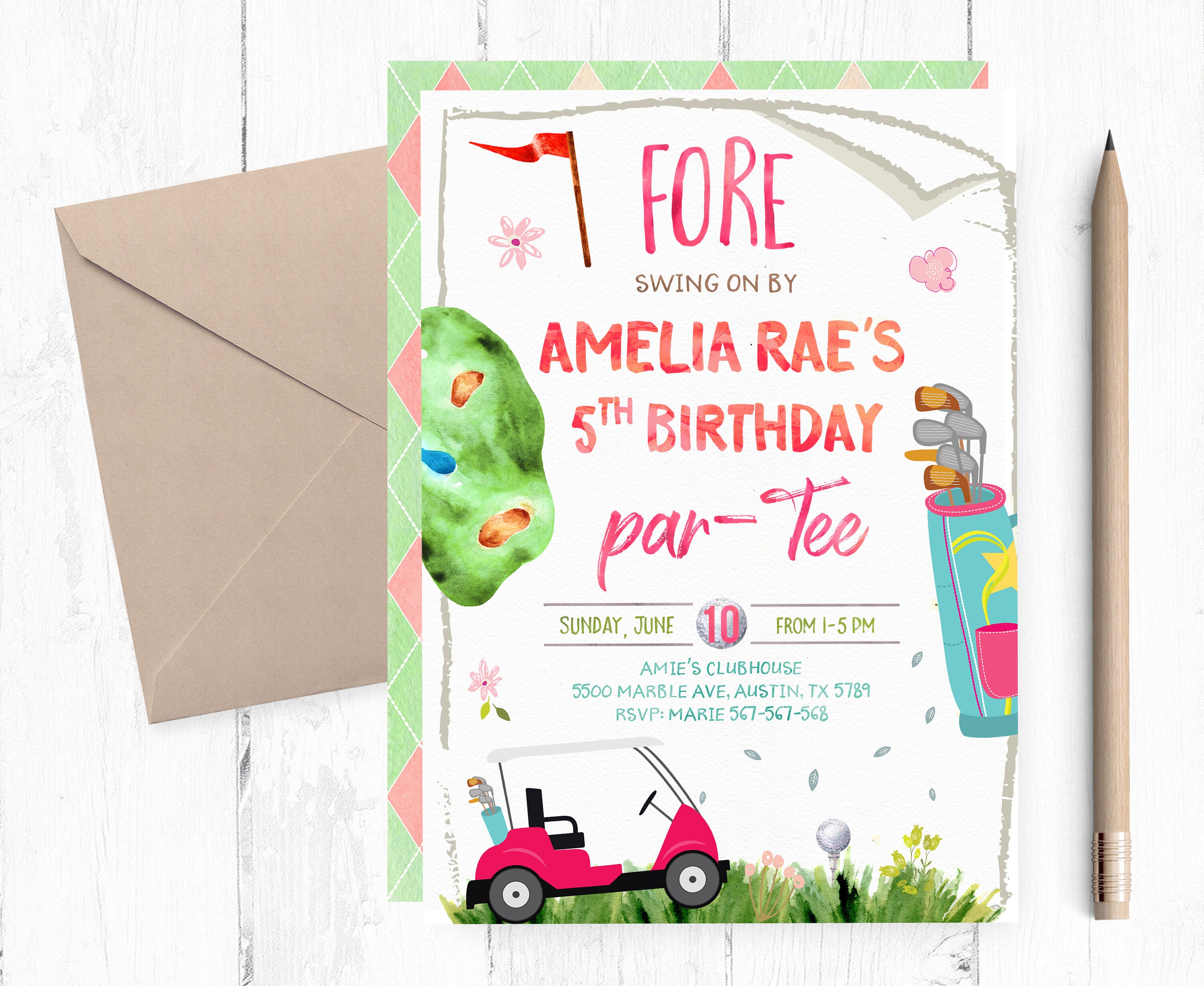 Golf Invitation Mini Golf Invitations Golf Birthday | Etsy