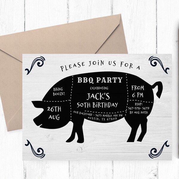 Pig Roast Invitation - Etsy