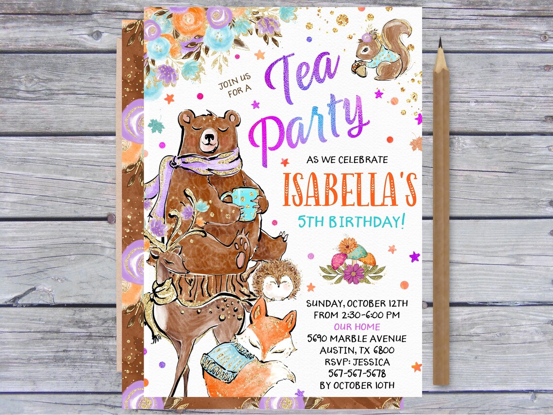 Editable Fall Tea Party Invitation Fall Tea Party Template - Etsy