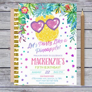 Editable Party Like a Pineapple Invitation, Party Like a Pineapple ...