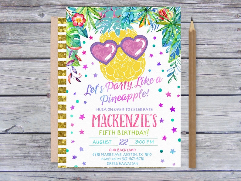 Editable Party Like a Pineapple Invitation Party Like a | Etsy