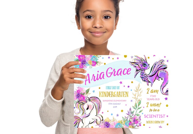 Magical Kindergarten Sign First Day of Kindergarten Signs | Etsy