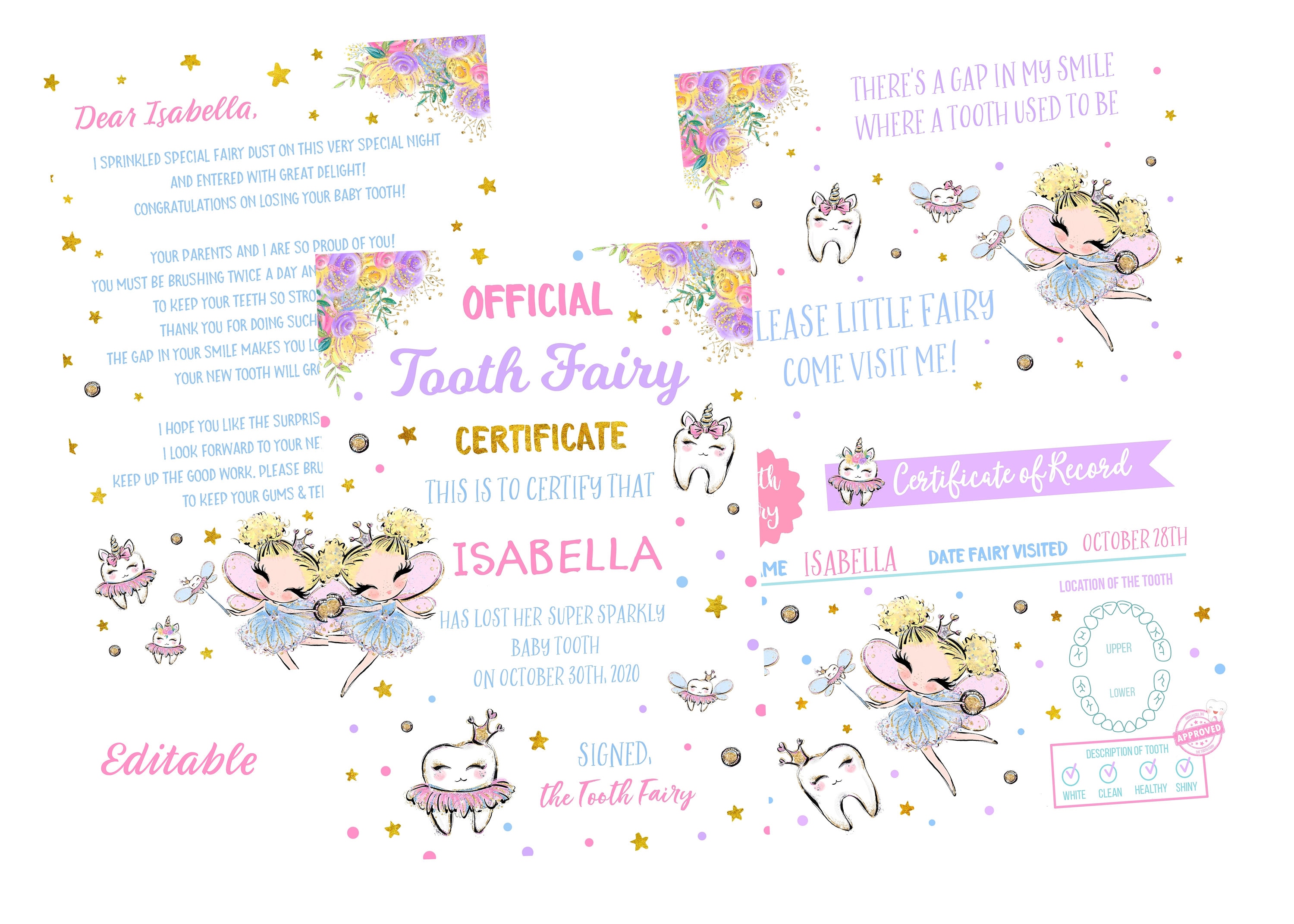 EDITABLE Blonde Tooth Fairy Set Tooth Fairy Editable - Etsy