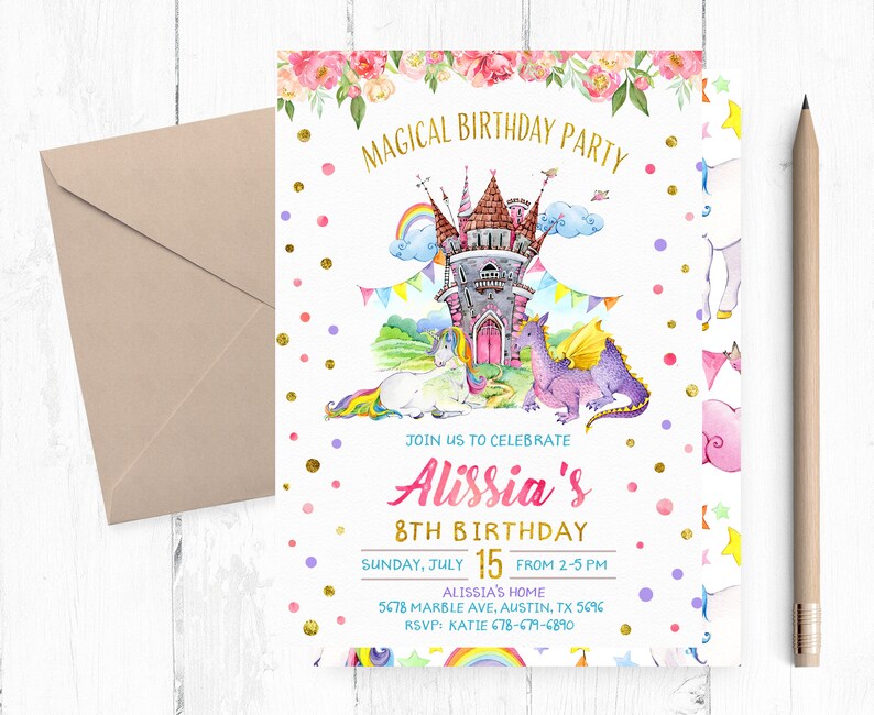 Magical Birthday Invitation Magical Birthday Invitations | Etsy