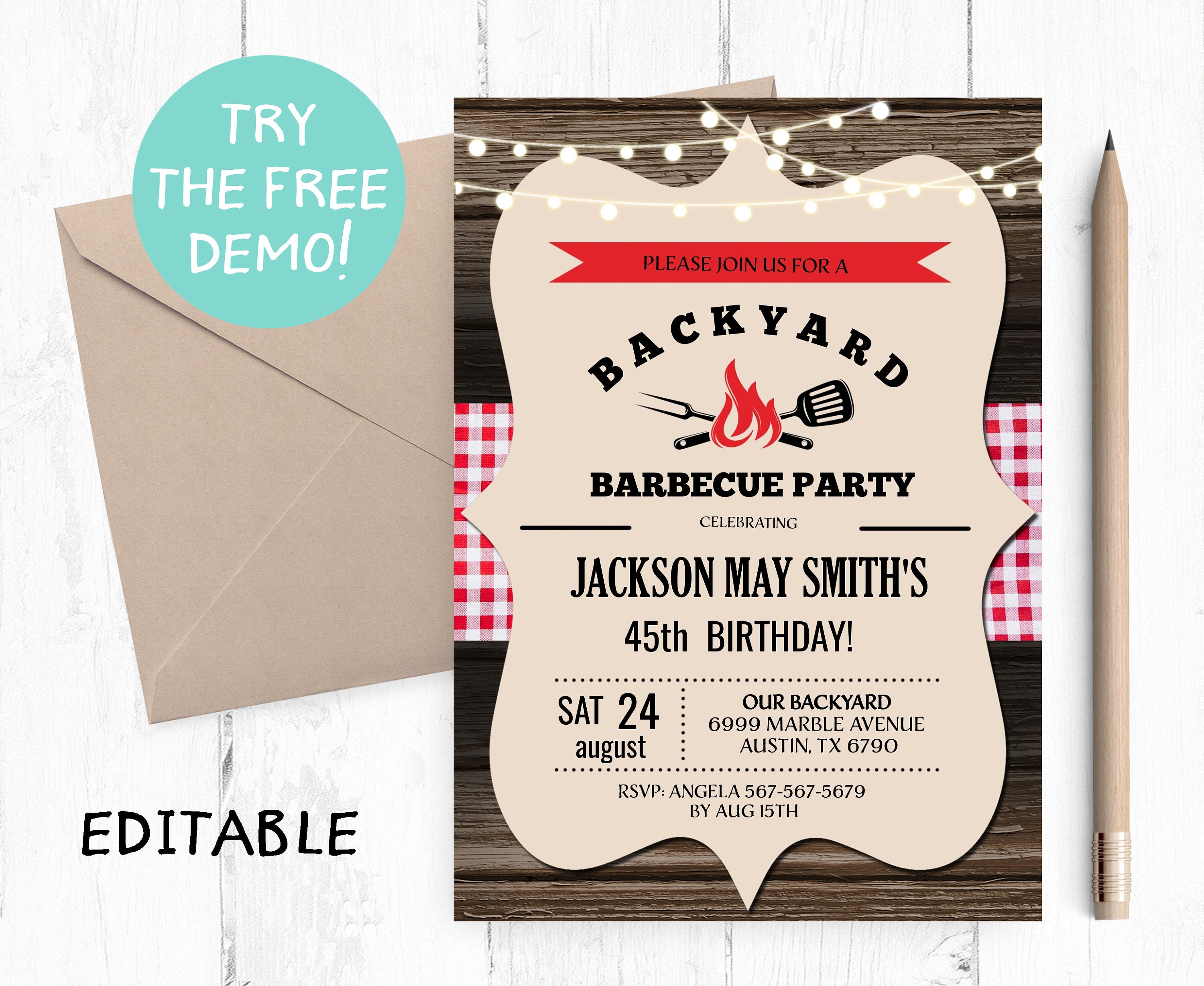 Editable BBQ Template BBQ Template Instant Download BBQ | Etsy