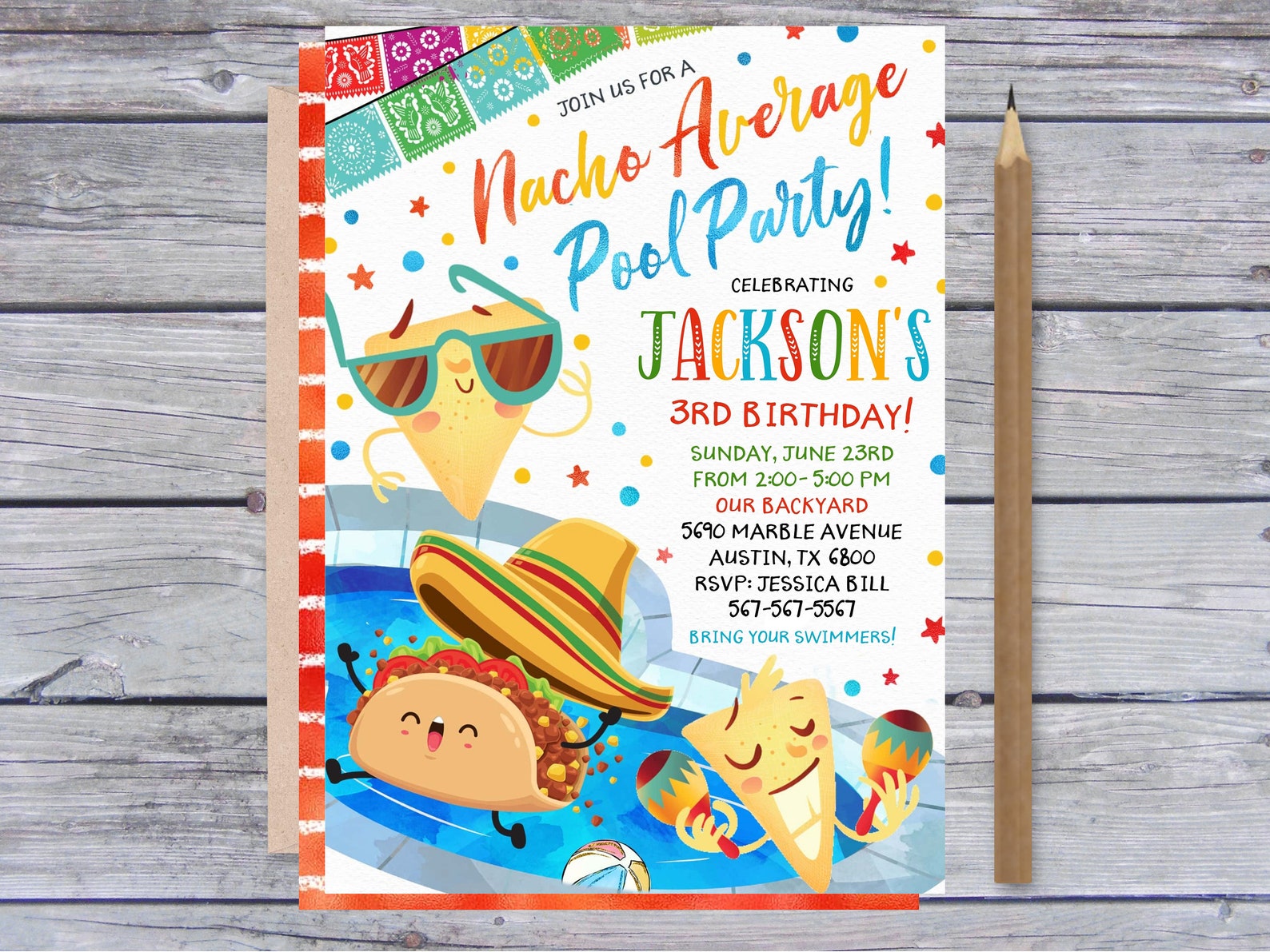 Editable Nacho Average Pool Party Nacho Average Pool Party | Etsy