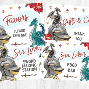 Editable Knight Centerpieces, Knight Birthday Party Signs, Knight ...