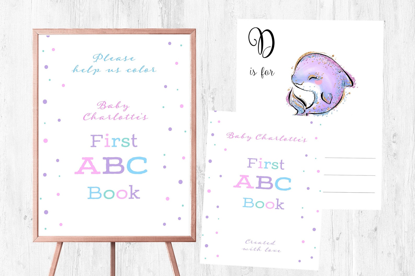 Editable ABC Coloring Book Baby Shower Activity Baby Shower - Etsy