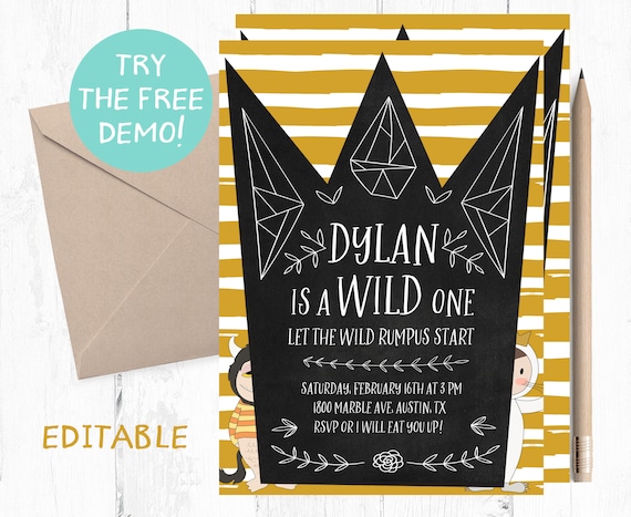Wild One Birthday Invitation Wild One Birthday Wild One | Etsy