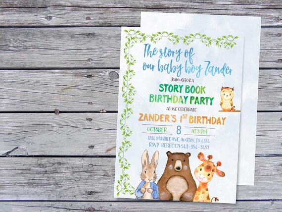Storybook Invitation Storybook Birthday Invitations Boy | Etsy