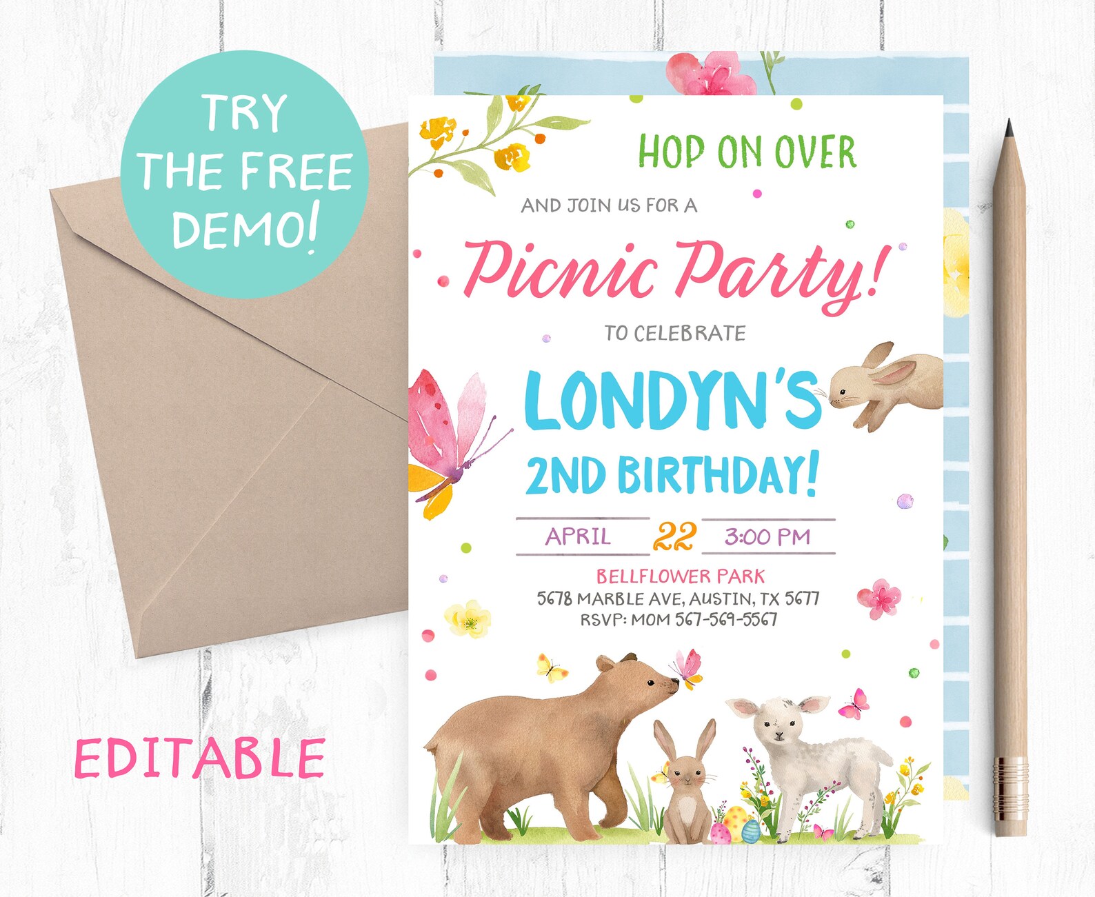 Bunny Birthday Invitation Bunny Birthday Party Bunny - Etsy