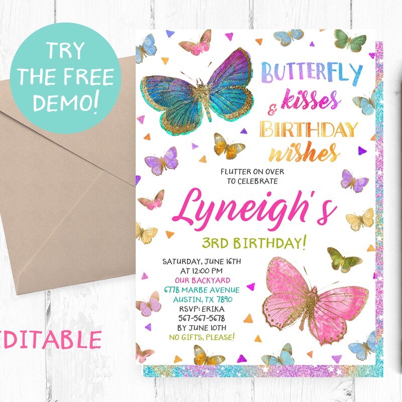Butterfly Invitation - Etsy