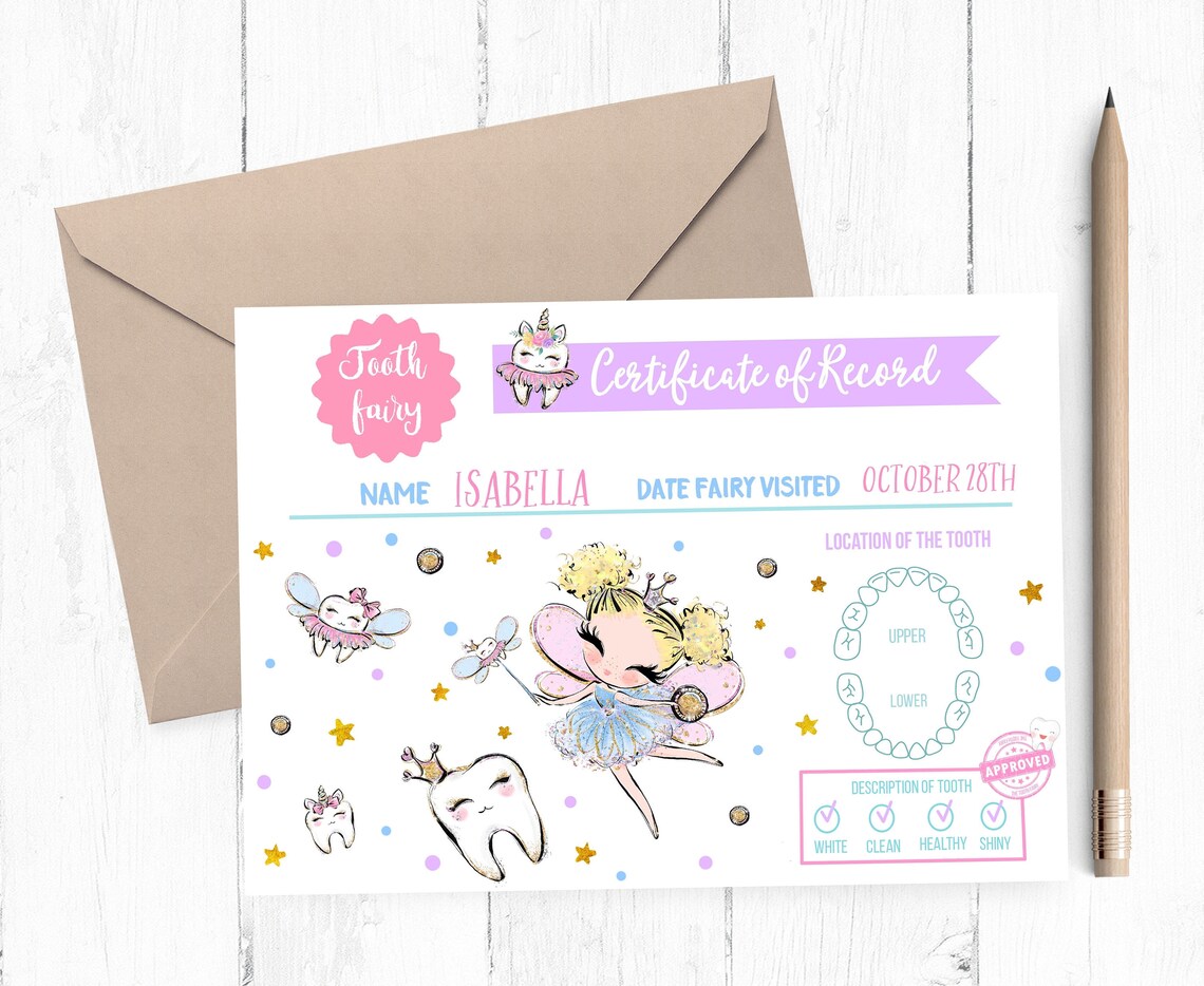 EDITABLE Blonde Tooth Fairy Set Tooth Fairy Editable - Etsy