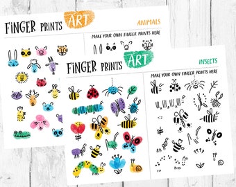 Kids Finger Prints Printables, Kids Activity Printable, Kids Activities ...