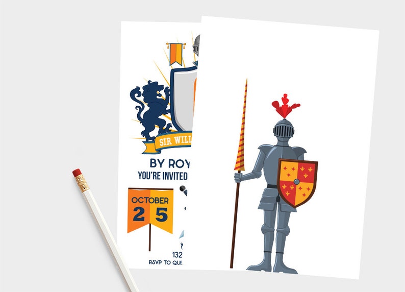 Knight Birthday Invitation Royal Birthday Invitation Knight | Etsy