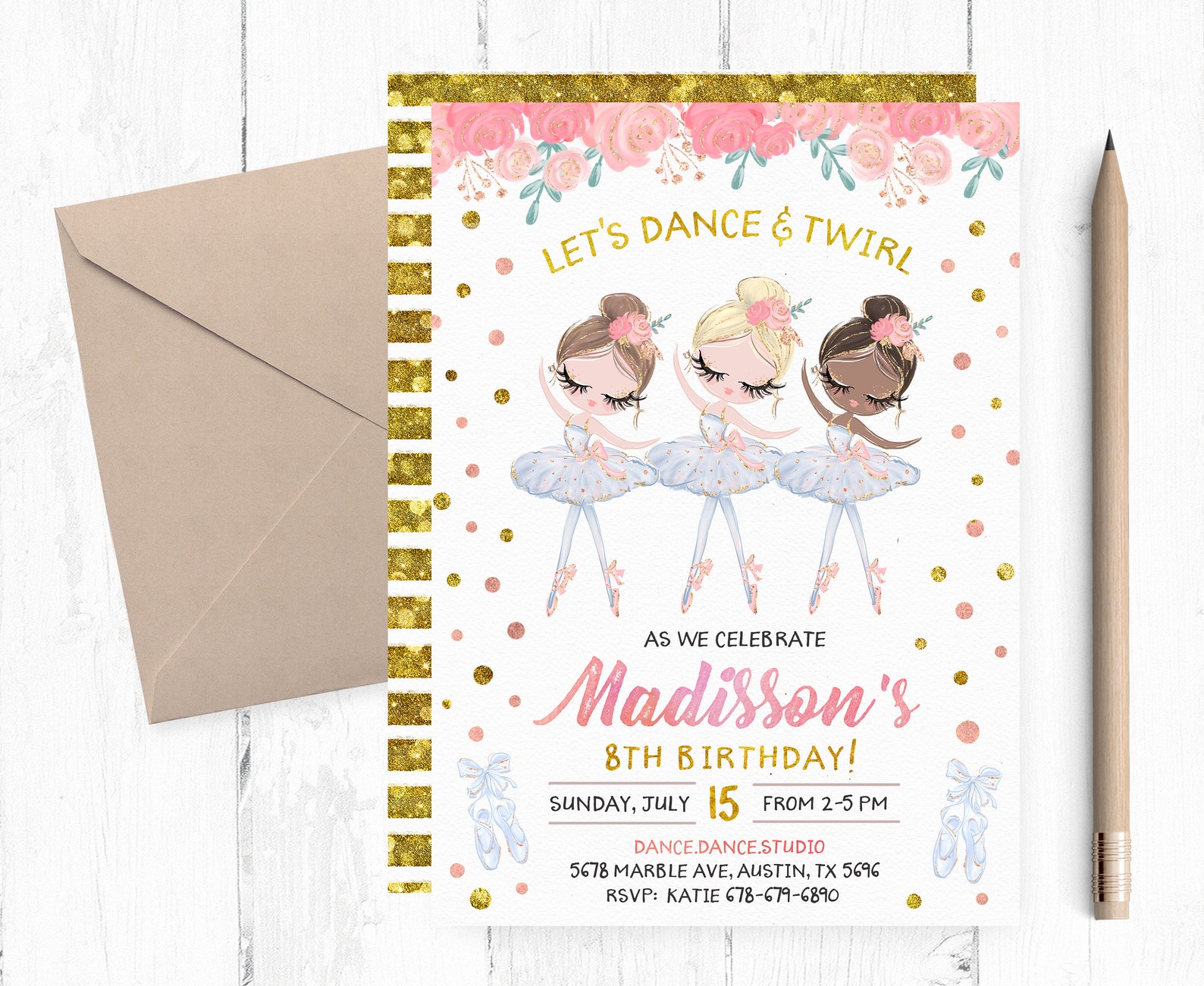 Ballerinas Invitations Ballerinas Invitation Ballerina | Etsy
