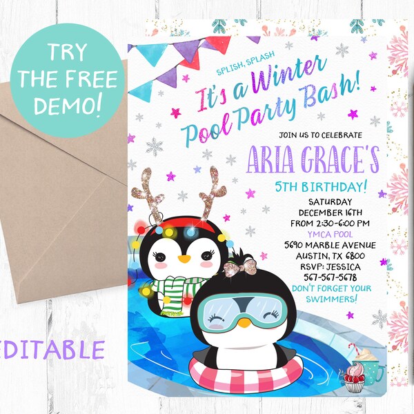 Winter Pool Party - Etsy