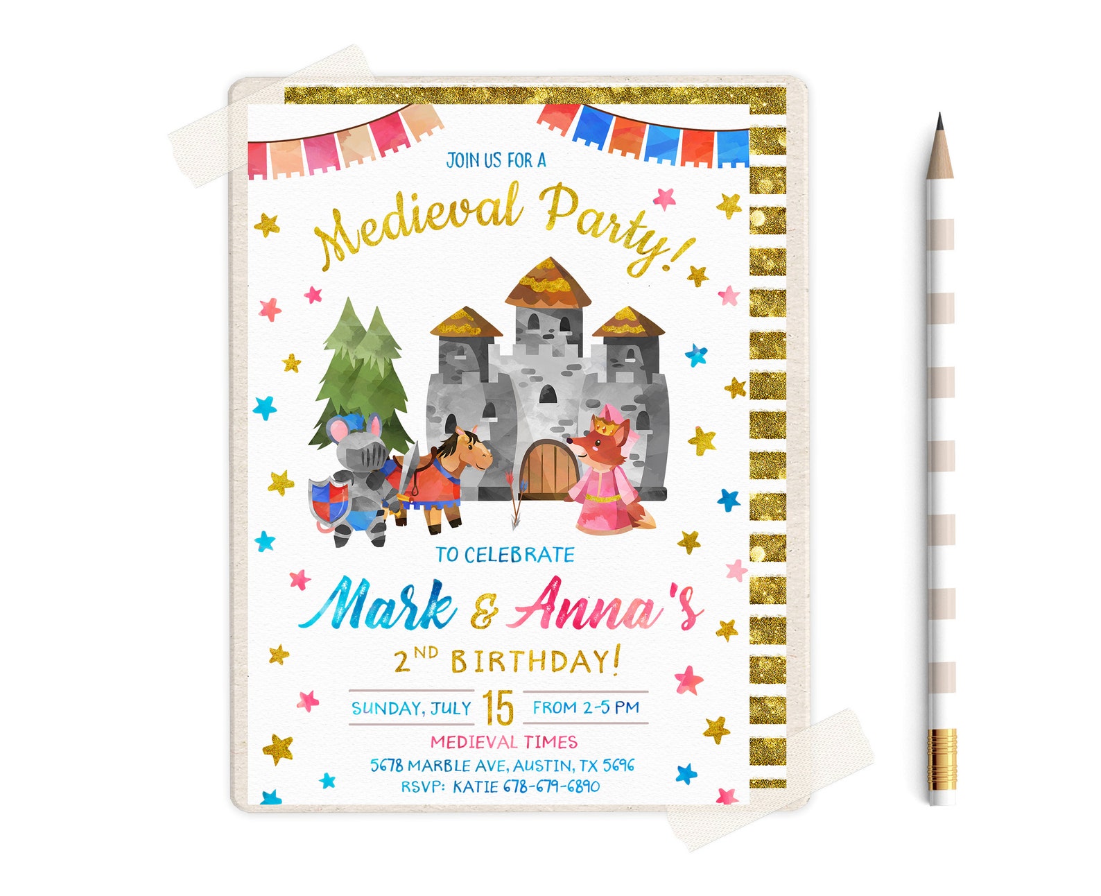 Toddlers Medieval Party Invitation Toddlers Medieval Birthday | Etsy