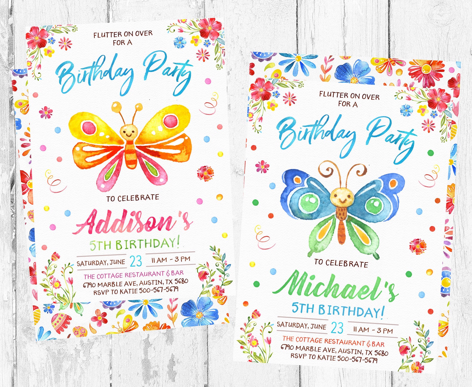 Butterfly Birthday Party Invitations Butterfly Invitation - Etsy
