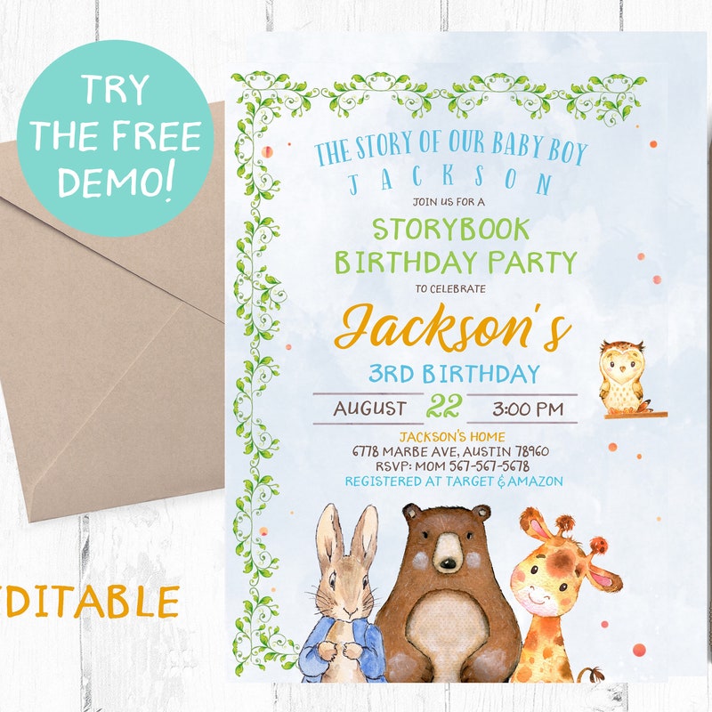 Storybook Invitation - Etsy