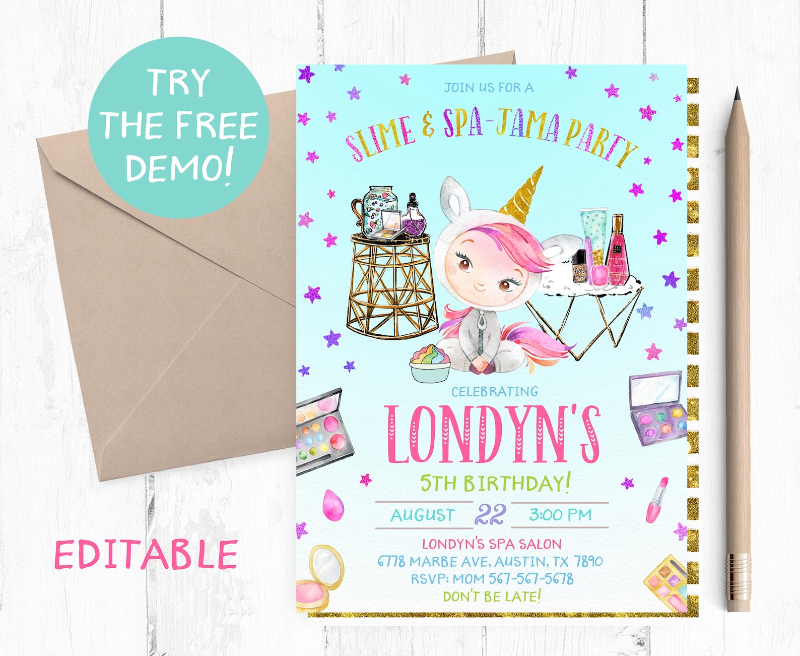 Slime and Spa Party Invitation Slime Sleepover Invitations - Etsy