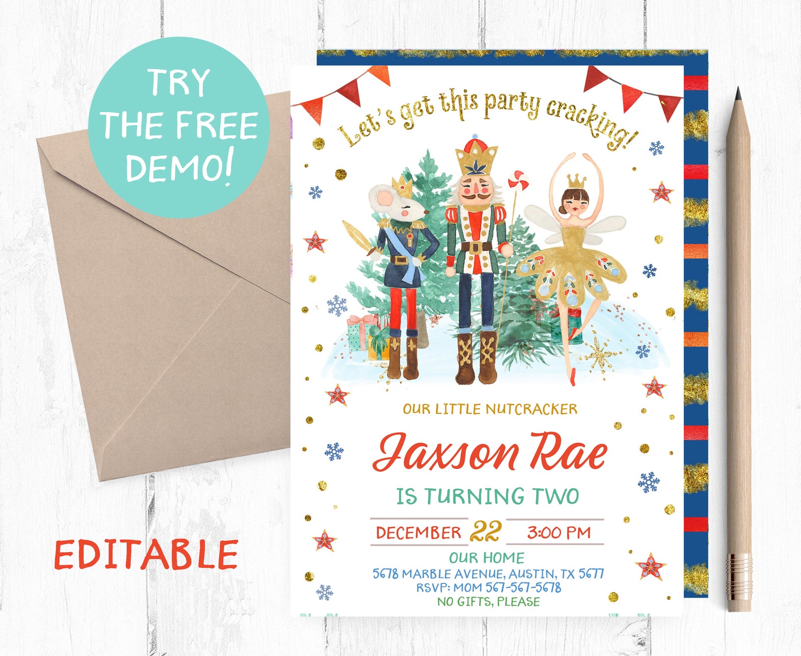 Nutcracker Boy Invitation Nutcracker Boy Birthday Party - Etsy
