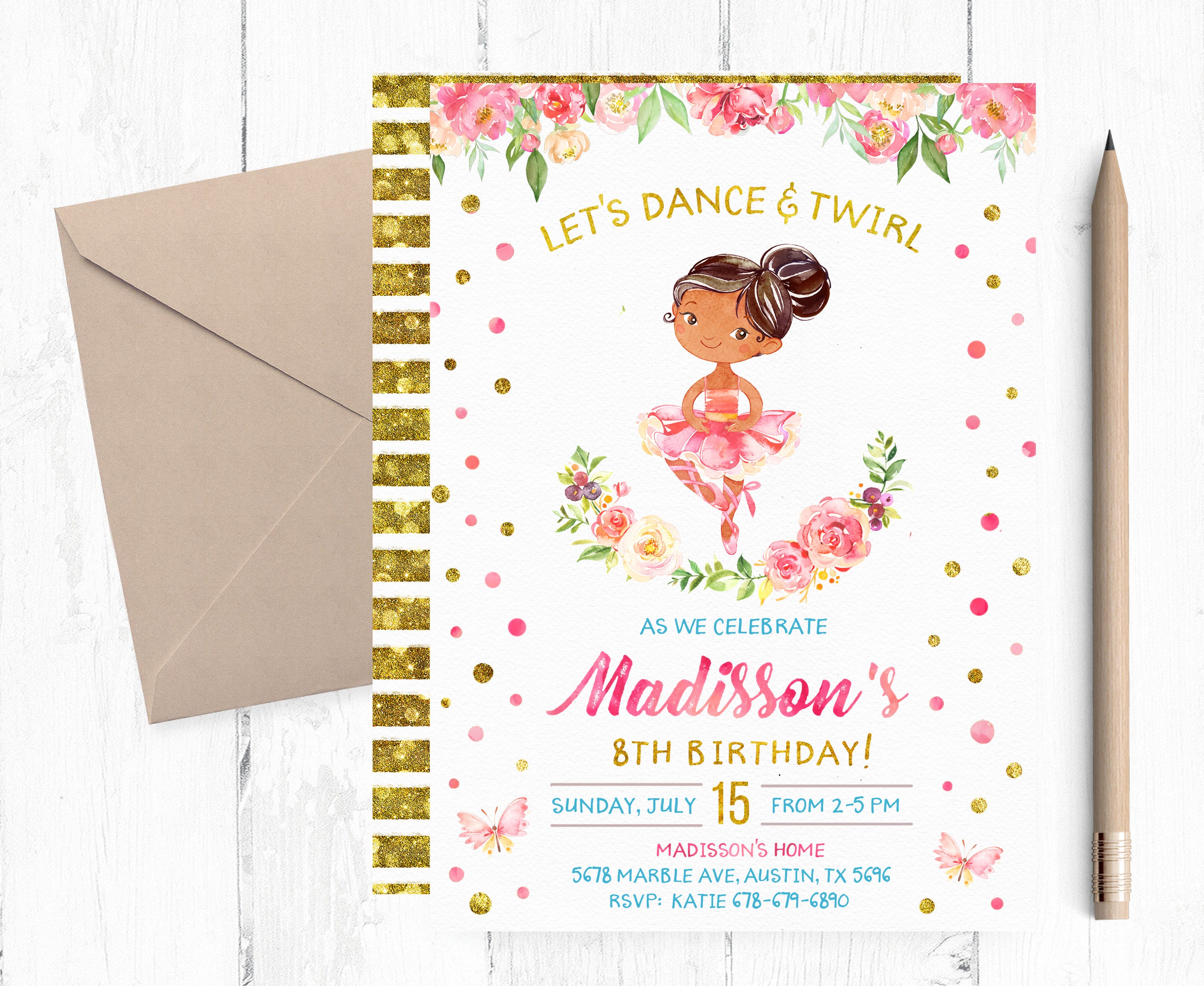 Ballet Invitation Ballet Invites Ballet Birthday | Etsy
