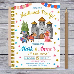 Toddlers Medieval Party Invitation Toddlers Medieval Birthday | Etsy