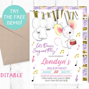 Music Invitation, Music Birthday Invitations, Musical Invitations ...