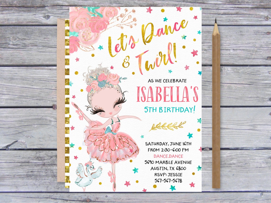 Editable Dancing Invitation Dancing Blonde Girl Invitation - Etsy