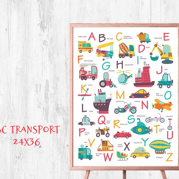 Transport Alphabet Decal - Etsy