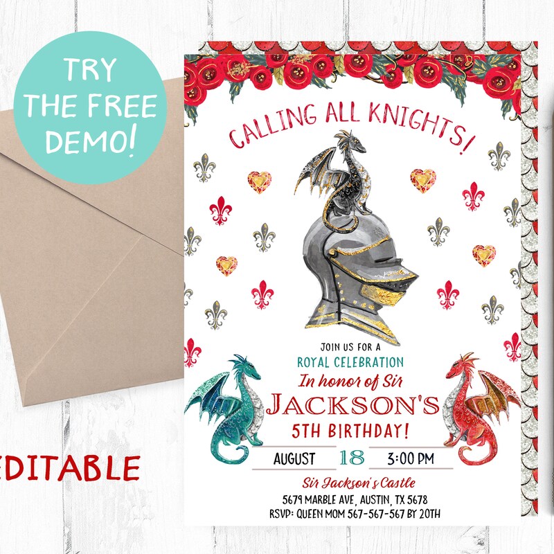 Knight Birthday Party - Etsy